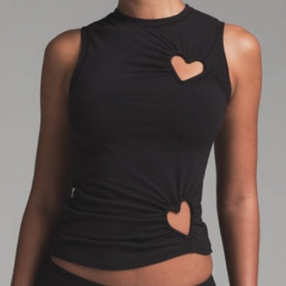 SKIMS | Tops | Skims Cotton Jersey Heart Tank Cotton Jersey Black Heart ...